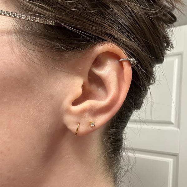 Dainty Sun Daith Ring, Hinged Clicker Hoop, 16ga 8mm or 10mm, Unisex ...