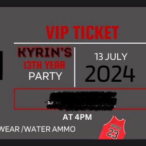 Jordan Year Party Ticket Invitation: Editable Canva Template (digital ...
