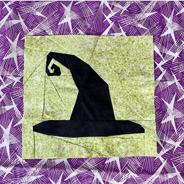 Witch's Hat Foundation Paper Pieced FPP Quilt Block Pattern ...