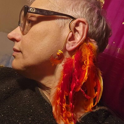 Luna Moth Ear Cuff With Blue Quartz, No Piercing Earrings, Fantasy Ear ...