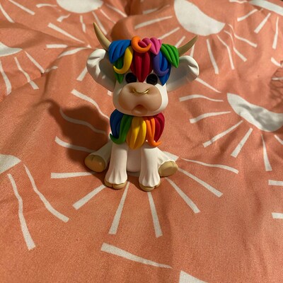 Candy the mini Moo Polymer Clay Sculpture - Etsy