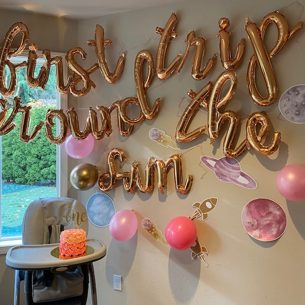 Custom Script Letter Balloons Gold or Silver Custom Phrase Balloons Say ...