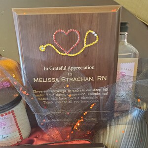 Nurse Thank You Appreciation Week Gift Nursing Recognition Plaque ...