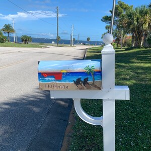 Hand Painted Mailboxes Tropical Beach Coastal, Coral, Waves ...
