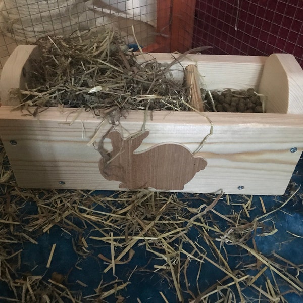 Rabbit Hay Feeder / Feeding Trough - Etsy UK