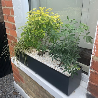 1.5m Long Slate Blue Smooth Finish Window Box Style Handmade Metal ...