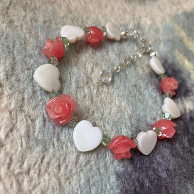 Clear Swarovski Crystal, Egyptian Glass & Sterling Bracelet 2312 - Etsy