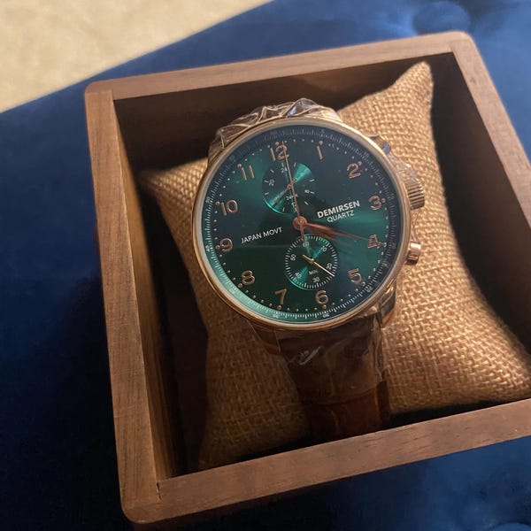 Engraved CLAS 41mm Dual Time Watch Green - CAN PERSONALISE - Etsy