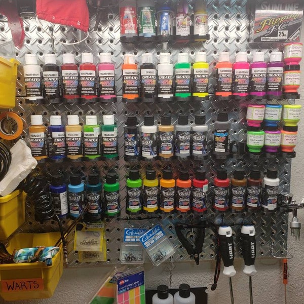 Hobby Storage - 2 Oz Bottle Acrylic Paint Racks Holders for Peg Board ...