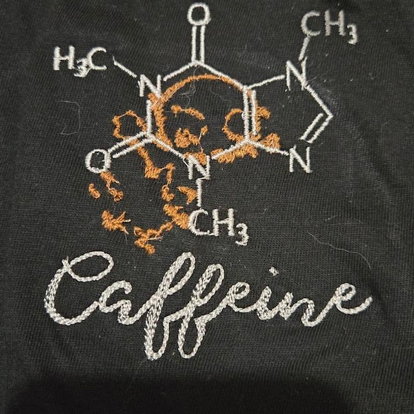 Caffeine Molecule Embroidery DESIGN FILE - Machine Embroidery Design -7 ...
