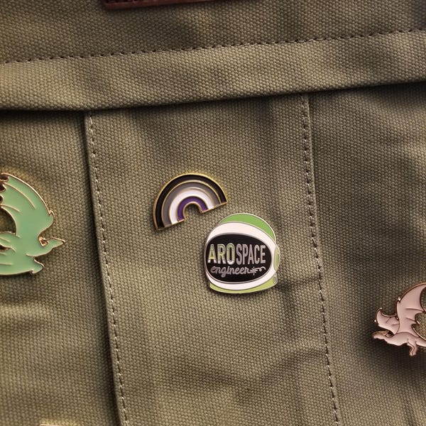 Aromantic Pride Enamel Pin, Arospace Engineer, Aro Pride, Soft Enamel ...