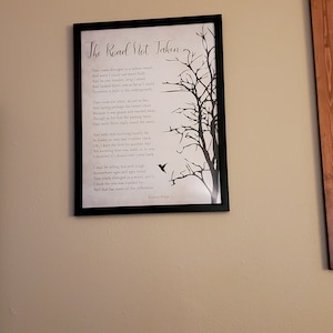 Robert Frost Poem Art Print the Road Not Taken Poem Poster Minimalist Modern Wall Art - Etsy