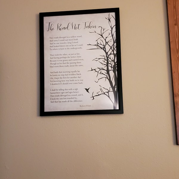 Robert Frost Poem Art Print the Road Not Taken Poem Poster Minimalist ...