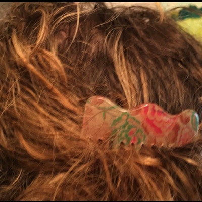 French Vintage Tortoise Shell Curved Large Hair Comb - Etsy