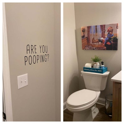 Funny Bathroom Canvas Print Dumb and Dumber Funny Bathroom Scene Poster ...