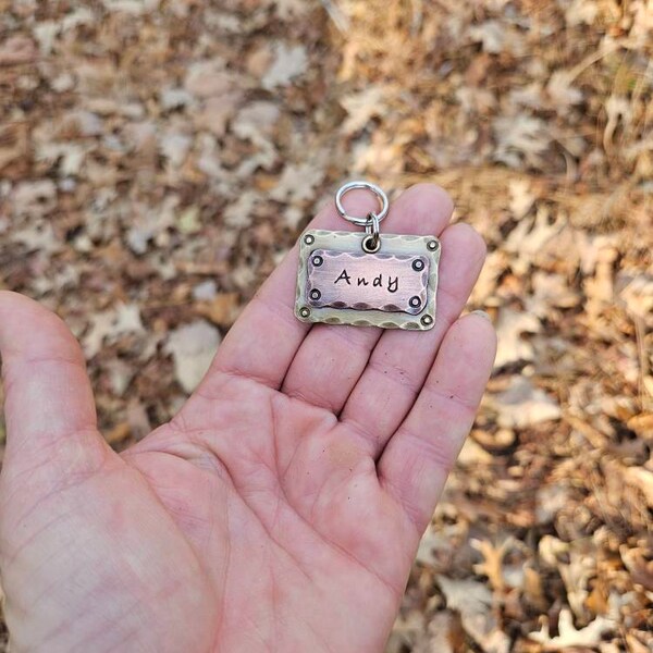 Large Dog Tag - Personalized Pet ID Tag With Hand Stamped and Engraved ...