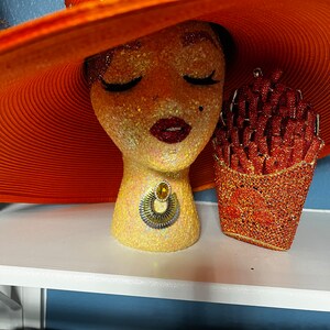 Ms. Drizzle, Custom Glitter Mannequin Head Display Lightweight and ...