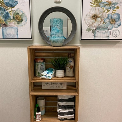 Spa Style Crate Shelf Towel Rack Crate Bathroom Organizer Crate Wall ...