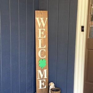 Large Vertical Welcome Sign Front Door Sign Porch Leaner | Etsy