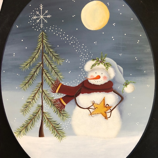 Snowmany Blessings Snowman Christmas Holiday Winter Tole Painting ...