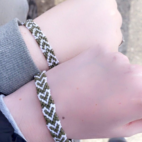 Customizable Tiny Heart Friendship Bracelet, Woven Mini Heart Bracelet ...