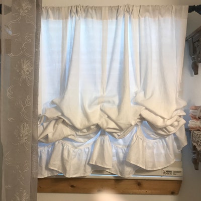 Balloon Curtain Valance Ruffle Kitchen Curtain Panels Valance Shabby ...