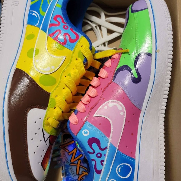 Custom Spongebob and Patrick Air Force Ones (AF1) - Etsy