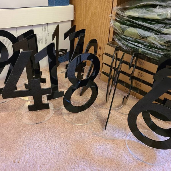 Elegant Gold Table Numbers, Classic Black Table Numbers, Party Decor ...