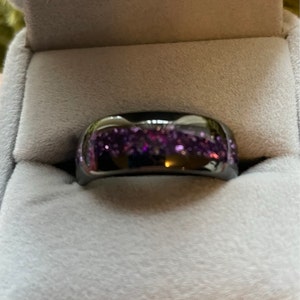 Dinosaur Bone Meteorite Opal Ring Black Tungsten Ring 4mm - Etsy