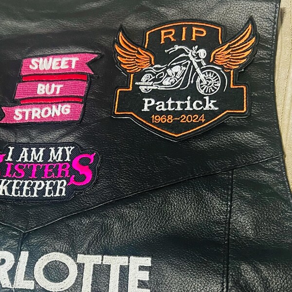 14" Custom Rocker Patch , Motorcycle Patches for Jackets , Iron on or ...