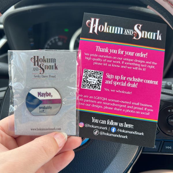 Maybe but Probably Not Gray Ace Demi Pride Enamel Pin in Demisexual ...