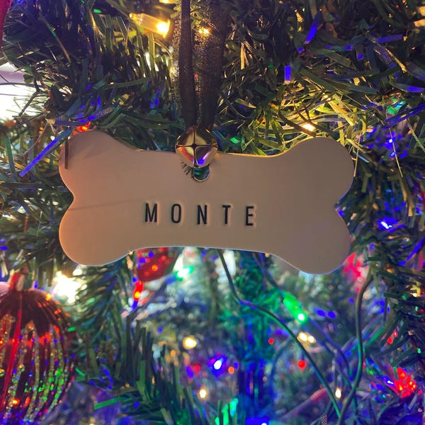 Dog Bone Tree Pet Decoration, Personalized Clay Pet Christmas Decor ...