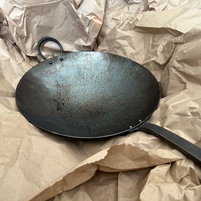14 Carbon Steel Hand Forged Wok - Etsy
