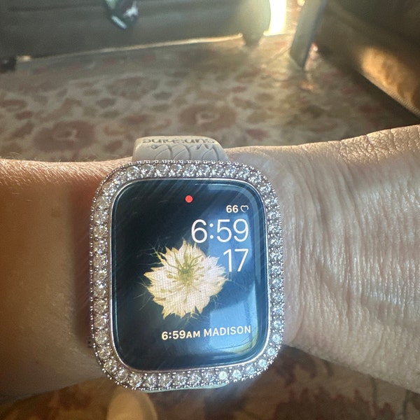 Custom Apple Watch Cover Silver Lab Diamond Bezel, Apple Watch Case ...