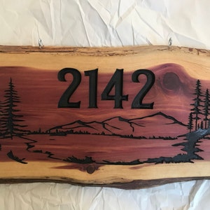 Live Edge Wood Sign Wooden Cedar Carve Cabin Outdoor - Etsy