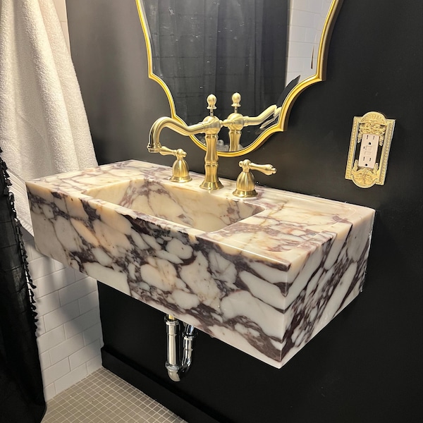 Custom Marble Bathroom Vanity With Marble Sink and Ramp Basin for ...