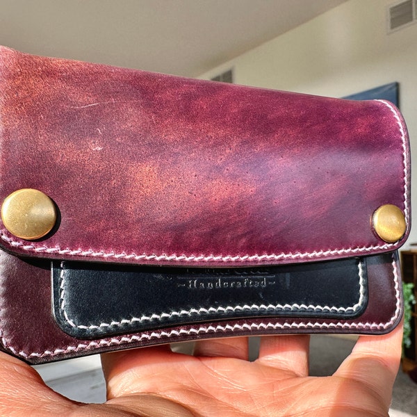 Leather Card Wallet, Horween Shell Cordovan, Marbled Color 8 and Color ...