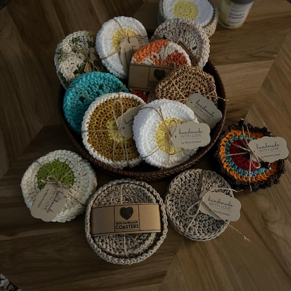 Printable Coaster Tags and Labels, Knit, Crochet Coaster Sets ...