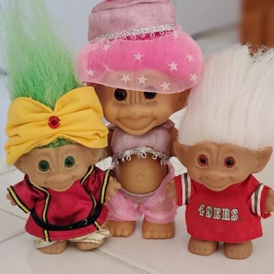 Vintage Ace Novelty Treasure Troll Doll, Purple Hair, Purple Diamond ...