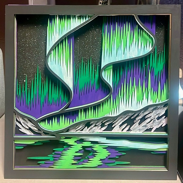 Northern Lights Multilayer SVG. Laser Cut File. Layer Construction ...