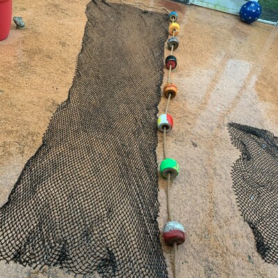 Authentic Used Fishing Net Old Vintage Fish Netting Commercial Recycled ...