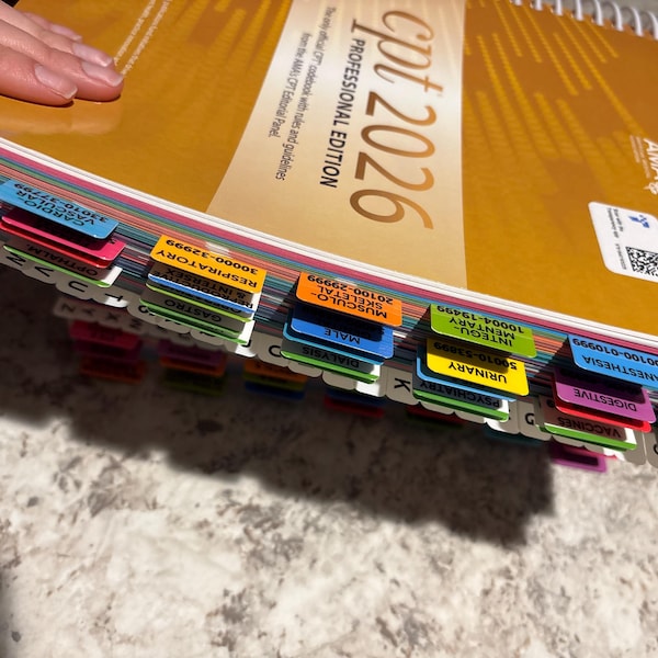 2026 CPT - Tabbing System | Medical Coding Tabs | Book Tabs (book NOT Included) - Etsy