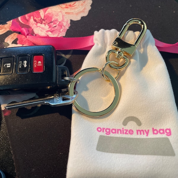 Luxury Keyring With Swiveling Clip Keychain - Gold or Silver - for Your ...