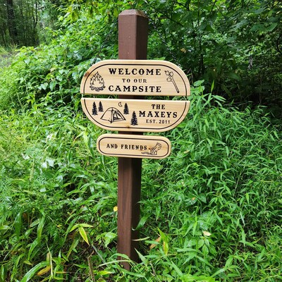 Outdoor Wood Sign Custom Camp Sign Personalized Camping Sign RV Decor ...