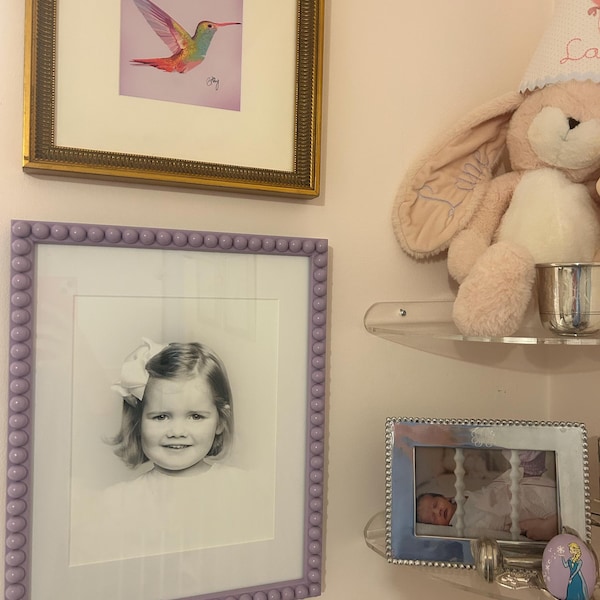 Glossy Beaded Bobbin Picture Frame | Lacquered Bobbin Frame | Bubble ...