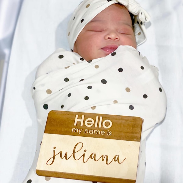 Birth Announcement Sign,hello My Name is Sign,custom Baby Name Sign ...