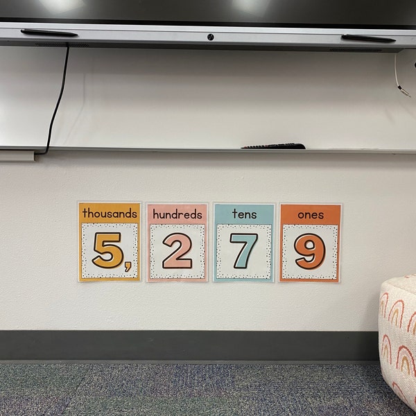Groovy Boho Place Value Posters - Etsy