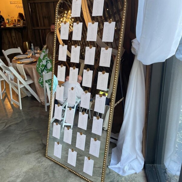 Seating Chart Wedding Cards, Guest Seating Cards With Wax Seal, Seating ...