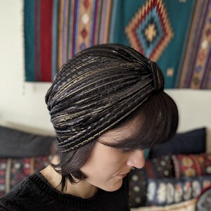 Black-gold Bell Plisse Scarf. Pleated Glittery Lace Scarf. Women's Fine ...