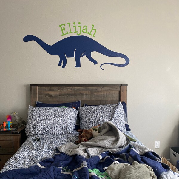 Large Dinosaur Brontosaurus Personalized Name Wall Decal, Customize ...